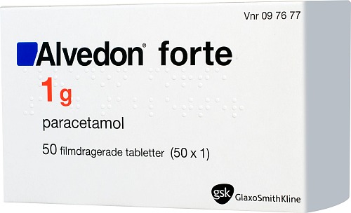 Köp Alvedon forte, filmdragerad tablett 1 g, 50 x 1 styck | Apoteket.se