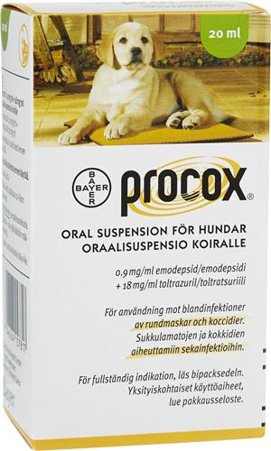 Köp Procox, oral suspension 0,9 mg/ml + 18 mg/ml, 20 milliliter ...