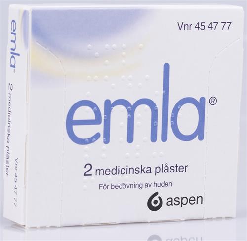 Köp EMLA, medicinskt plåster 25 mg/25 mg Aspen Nordic, 2 st | Apoteket.se