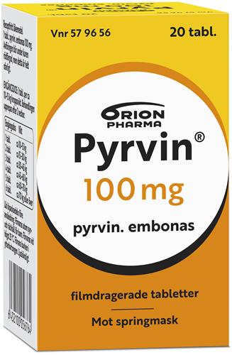 Köp Pyrvin, filmdragerad tablett 100 mg, 20 st | Apoteket.se