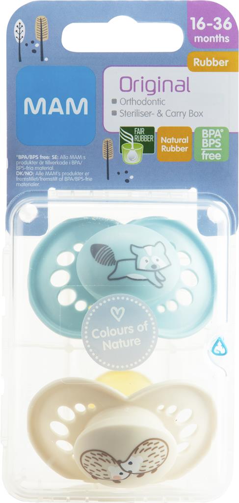 Köp MAM Original 16-36m Latex BLUE, 2 st | Apoteket.se